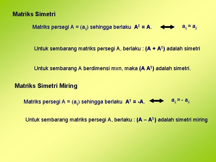 JENISJENIS MATRIKS Matriks Echelon i setiap baris yang
