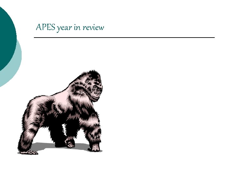 APES year in review Introduction Understand how natural