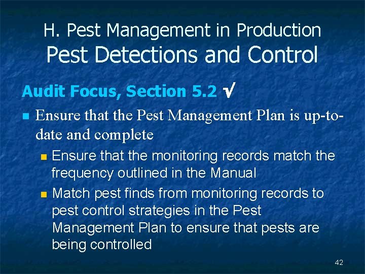 Clean Plants Internal Auditor Basic Training Internal Audit