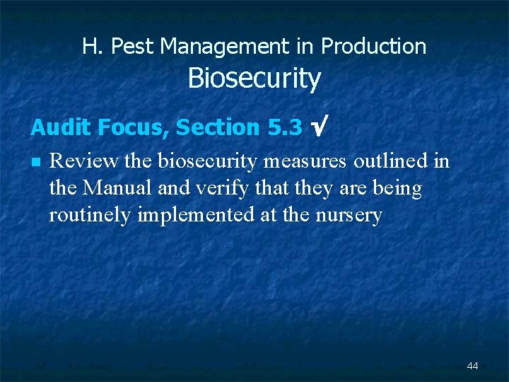 Clean Plants Internal Auditor Basic Training Internal Audit