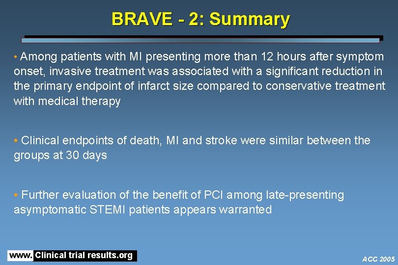 BRAVE2 Trial Bavarian Reperfusion Alternatives Evaluation 2 PCI
