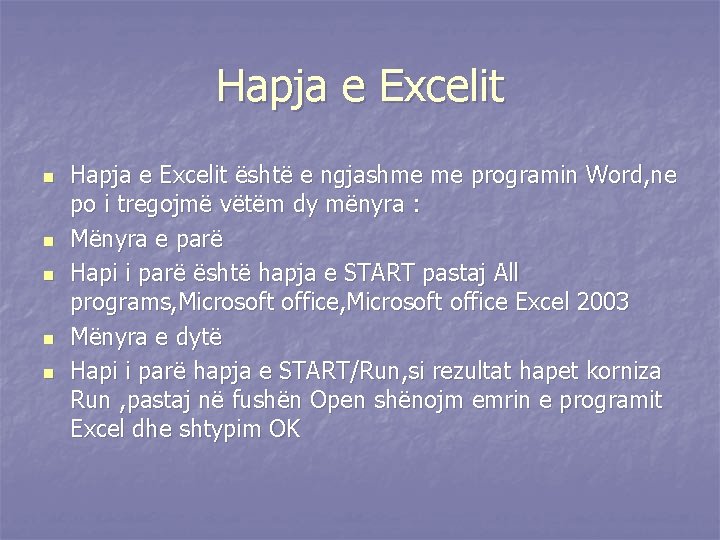 Tema Programi Excel Arsimtari Muhamer Ujkani Lnda Informatik