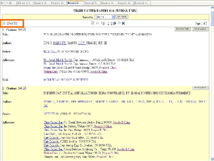 Essential Science Indicators 2010 914 Web of Science