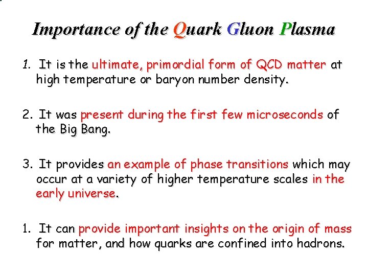 Physics of Quark Hadron Phase Transition Michal umbera