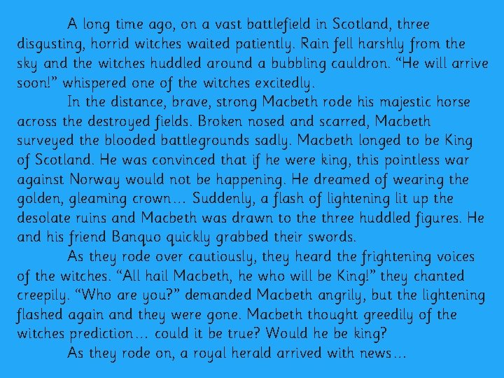 Thursday 25 th February 2021 WALT Retell a