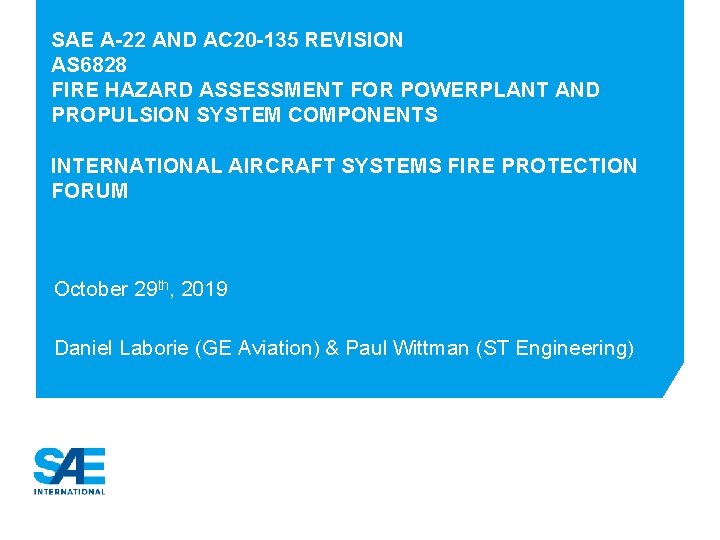 SAE A22 AND AC 20 135 REVISION AS