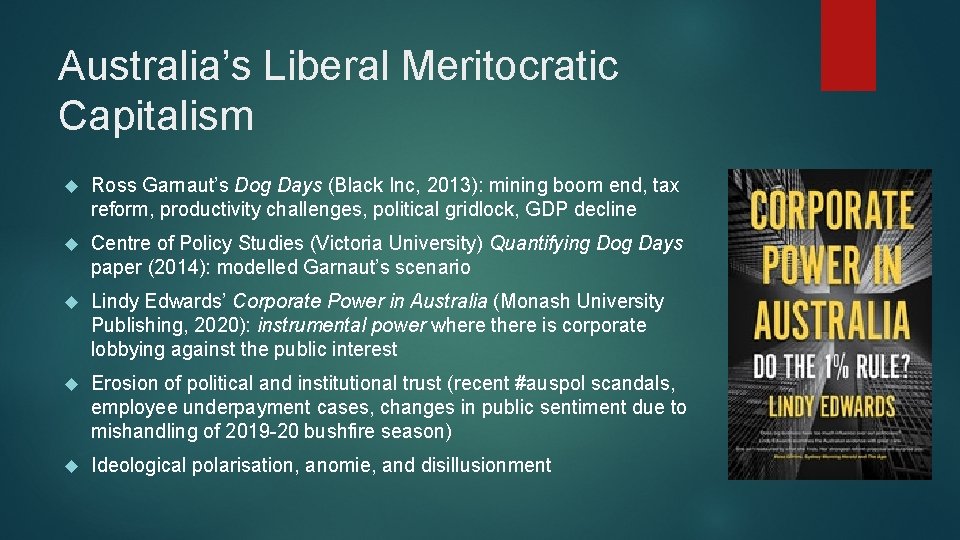 Australias Liberal Meritocratic Capitalism and the Political Economy