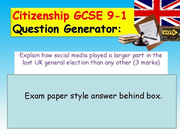 Citizenship GCSE 9 1 Question Generator Teacher note