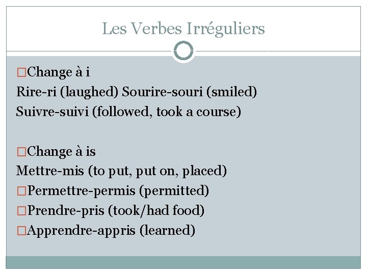 Le pass compos avec avoir Les verbes rguliers