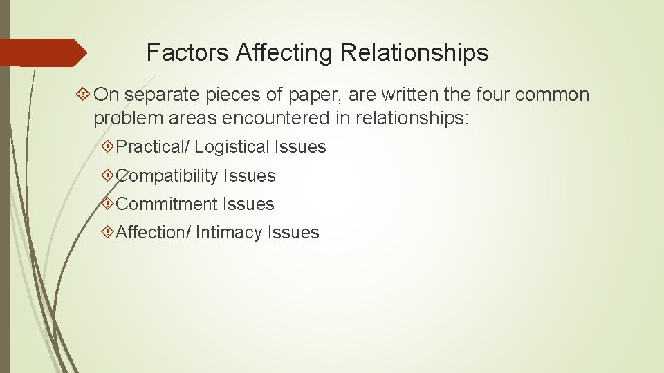 Healthy Relationships Lesson 3 Think Pair Share Individually