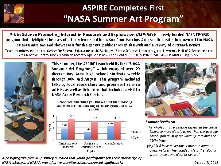 ASPIRE Completes First NASA Summer Art Program Art