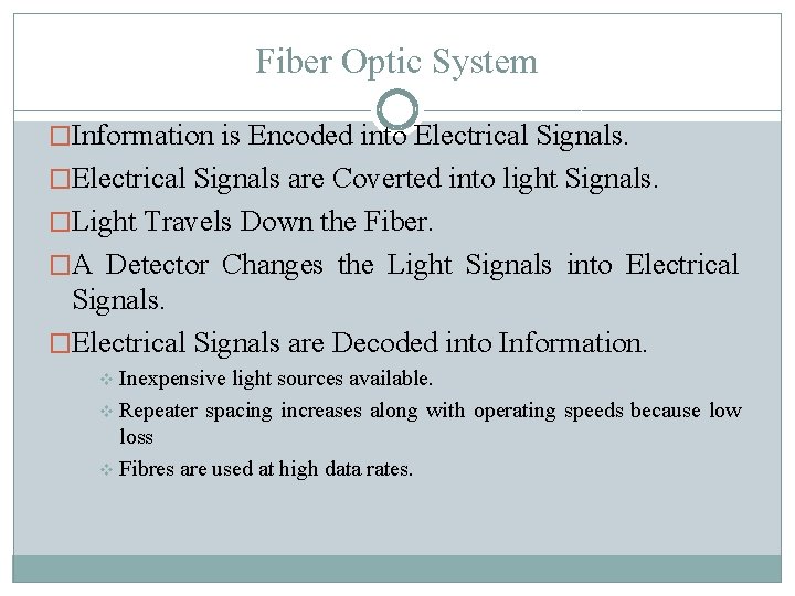 Fibre used in Telecom Their Characteristics Brief History