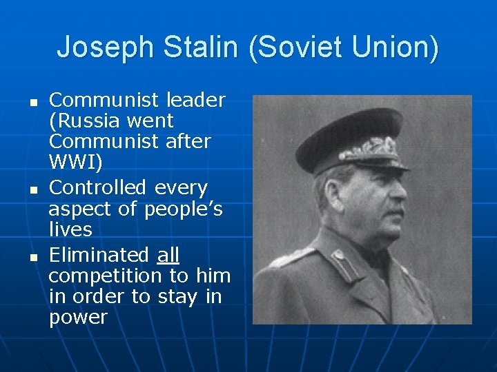 The Rise of Dictators and WWII Steps to