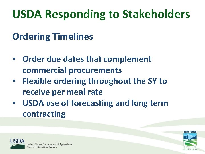 USDA Foods State of Affairs Laura Castro Director