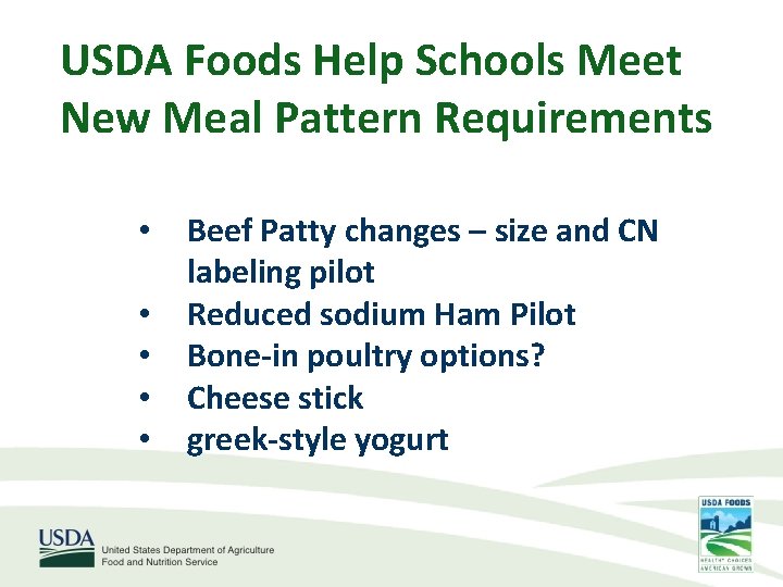 USDA Foods State of Affairs Laura Castro Director