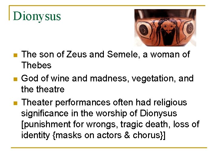 Dramatic Competitions Theater of Dionysus Role of Drama