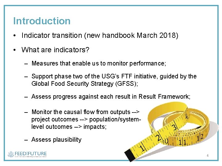 Feed the Future MEL Webinar Series Standard Indicator