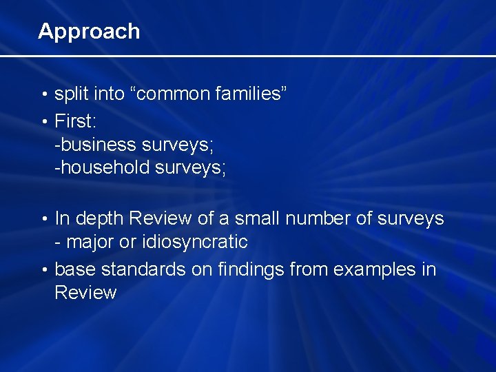WP 37 Producing Standards and Guidance for tabular