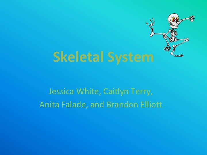 Skeletal System Jessica White Caitlyn Terry Anita Falade