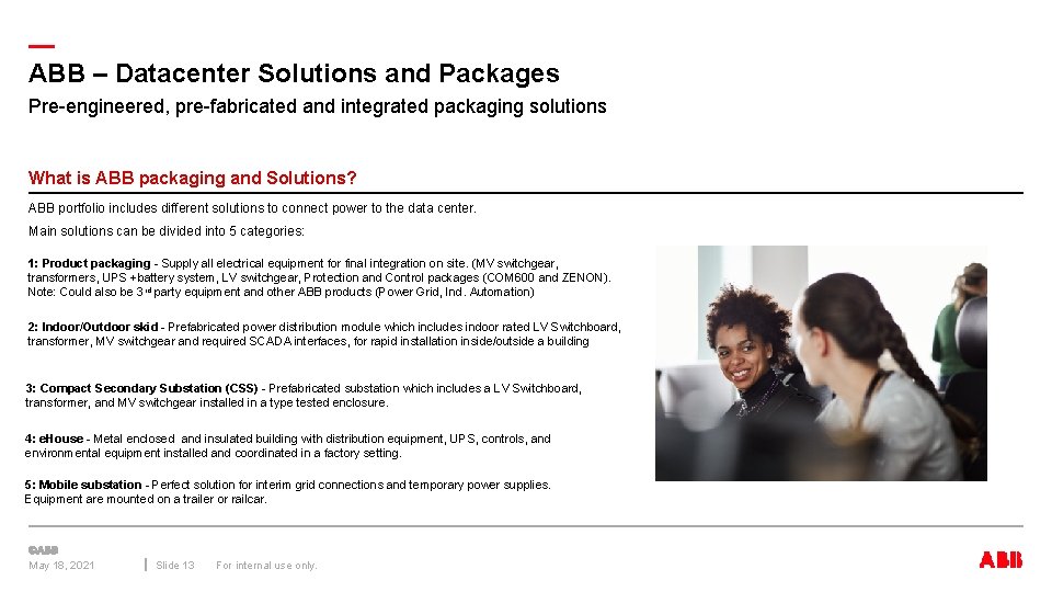 CONFIDENTIAL ABB Data Center Solutions Packages Erik Engstrm