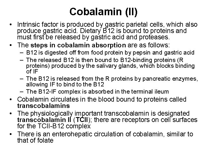 MEGALOBLASTIC ANEMIAS COBALAMIN VITAMIN B 12 AND FOLATE