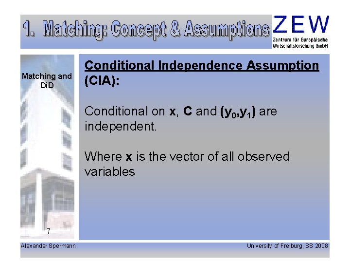 Matching and Di D Overview of nonexperimental approaches