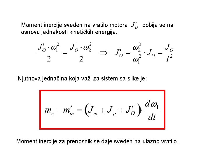 ELEKTROMOTORNI POGONI ELEKTRINI POGONI ELEKTROPOGONI Electrical Drives ...