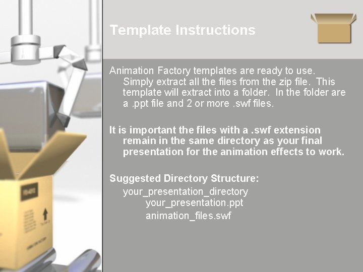 Assembly Boxes A Presentation An animation will play