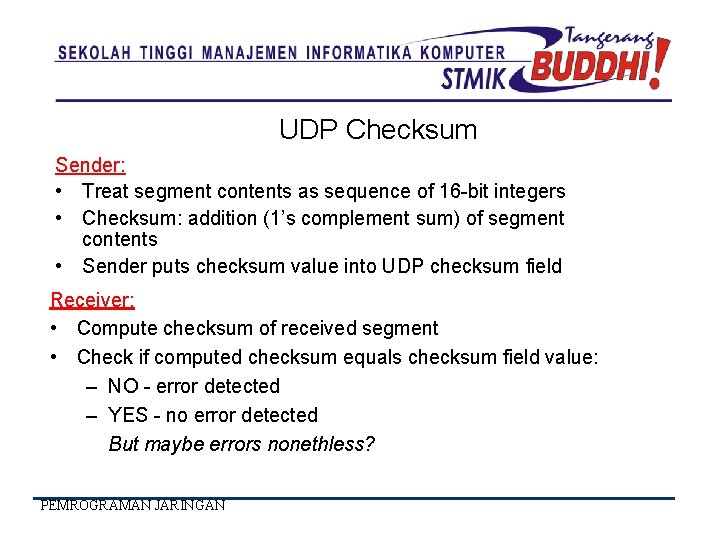 UDP Socket Programming No frills bare bones Internet