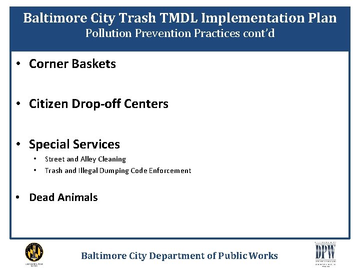 Baltimore City Department of Public Works Office of