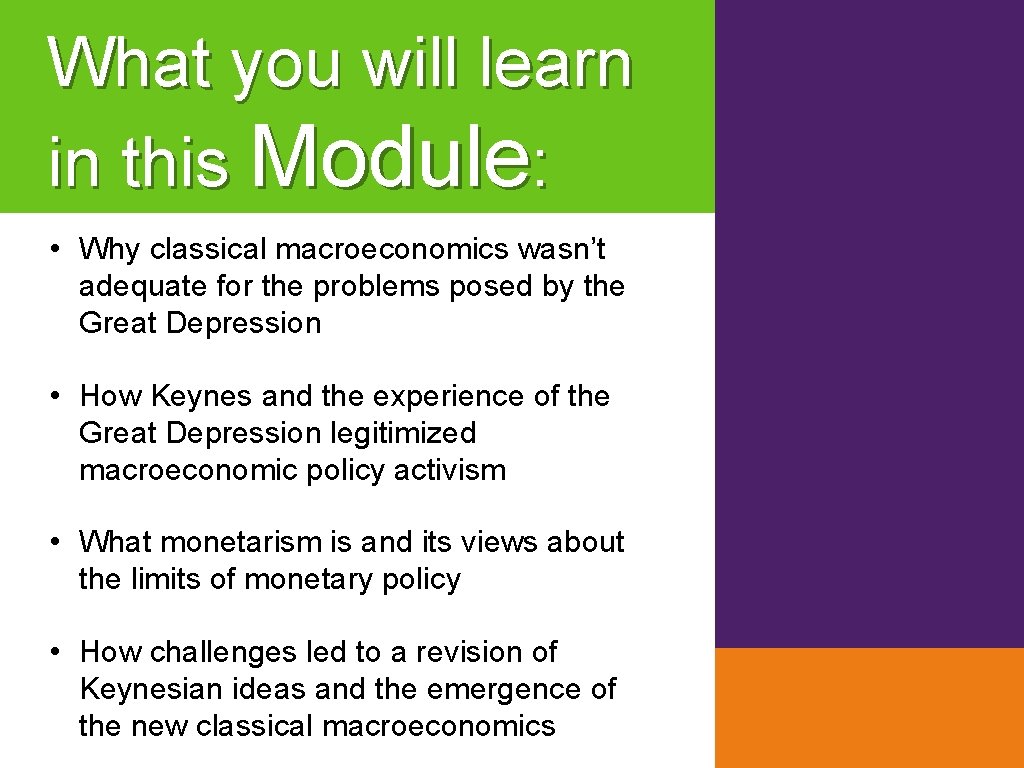 Pump Primer Define Keynesian Economics Module 35 History