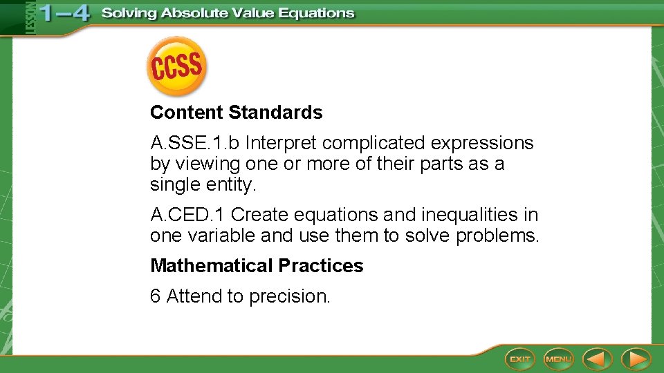 SCHOOL Algebra II Lesson 1 4 Presented by