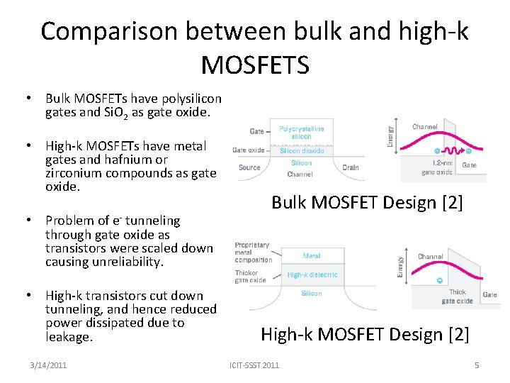 Subthreshold Voltage Highk CMOS Devices Have Lowest Energy