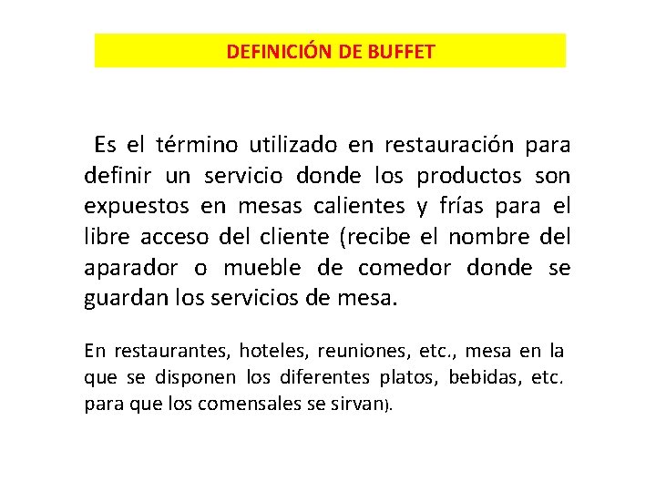 Mdulo Preparacin diseo y montaje de buffet NIVEL