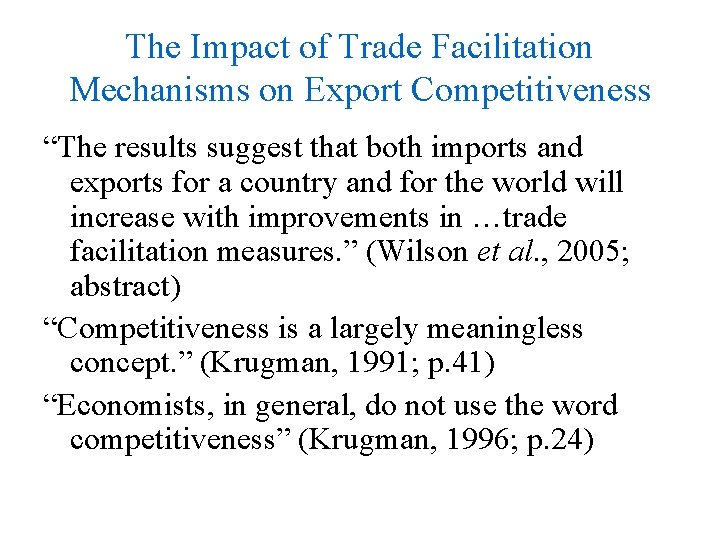 The Impact of Trade Facilitation Mechanisms on Export