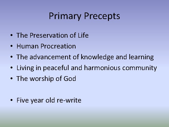 Aquinas and Precepts Starter What would be a