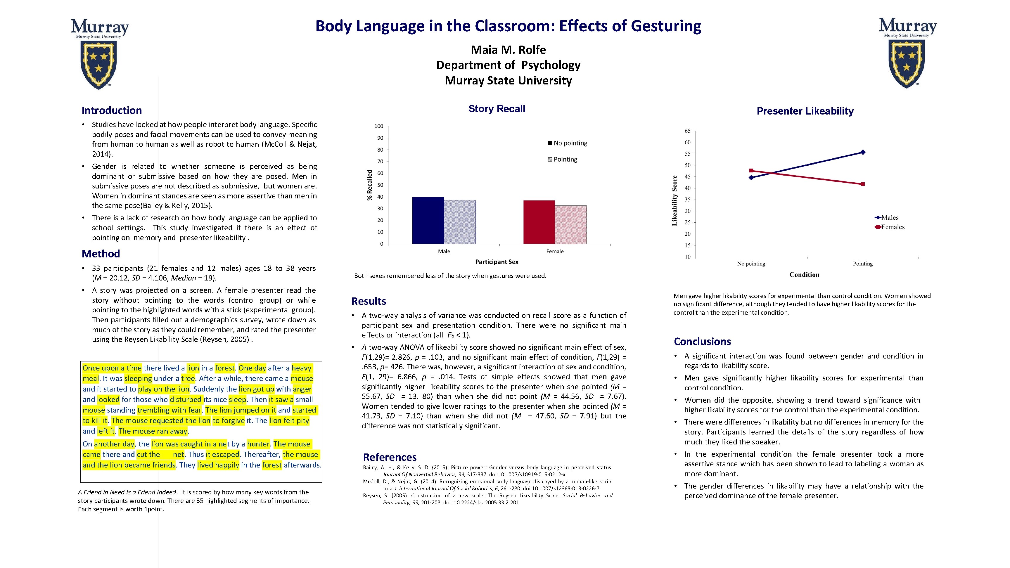Body Language in the Classroom Effects of Gesturing