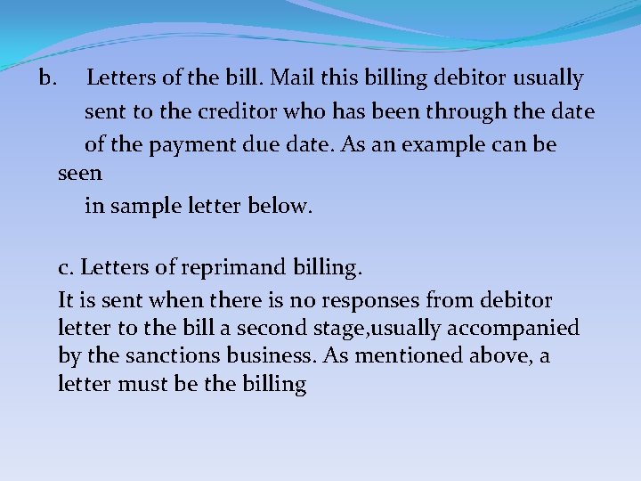 MARKETING IMPLEMENTING BILLING PAYMENTS Identify the agreement clauses