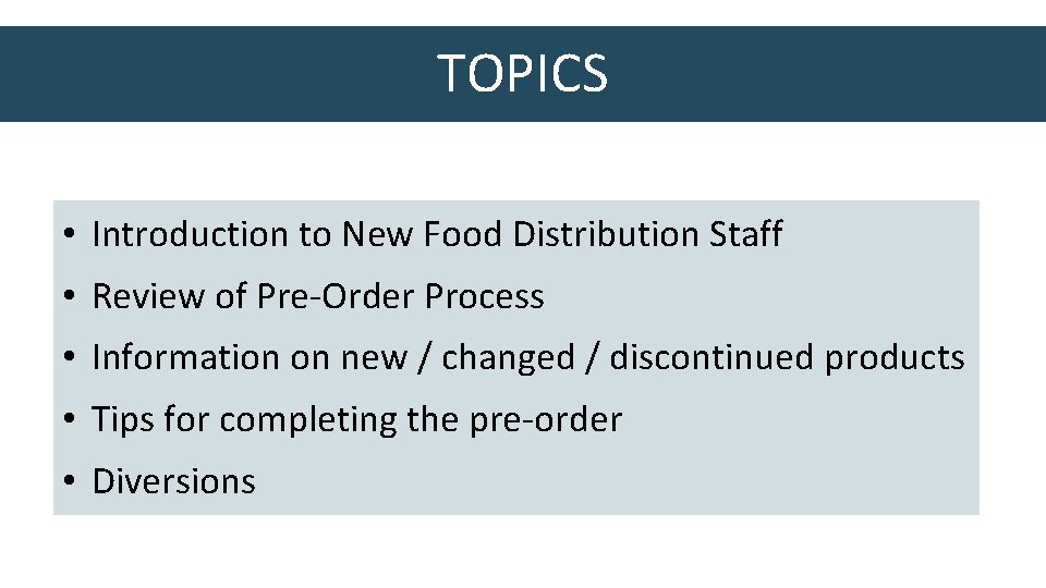 PreOrder Survey Food Distribution Program OSPI Child Nutrition