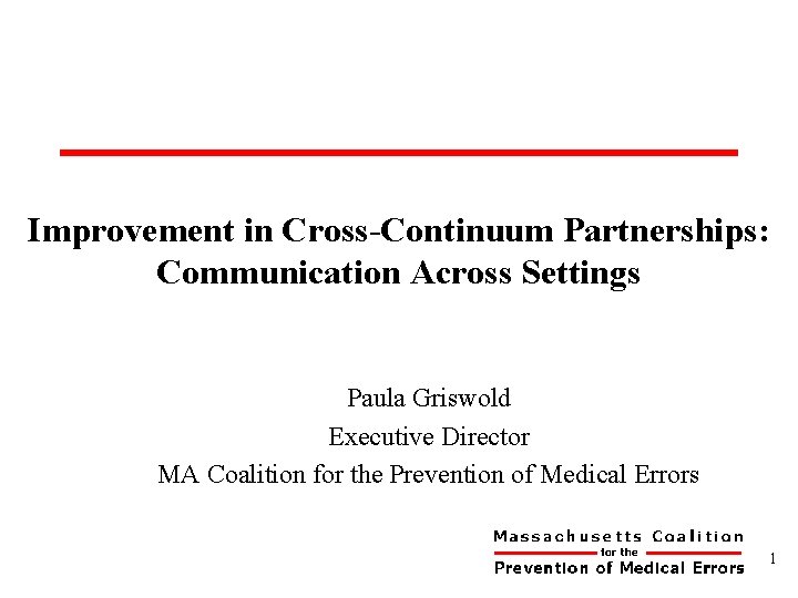 Improvement in CrossContinuum Partnerships Communication Across ...