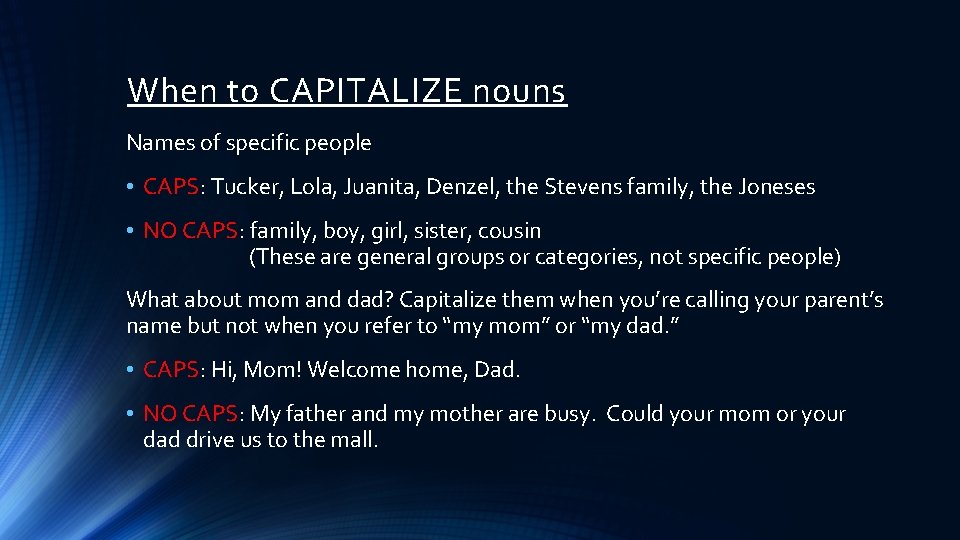 Parts of Speech NOUNS What is a NOUN