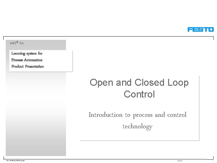 MPS PA Learning system for Process Automation Product