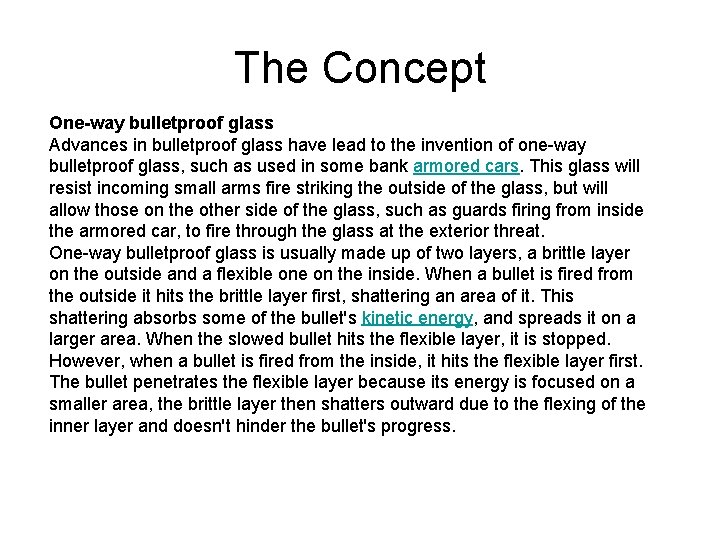 One Way Bullet Proof Glass Engr 45 Materials