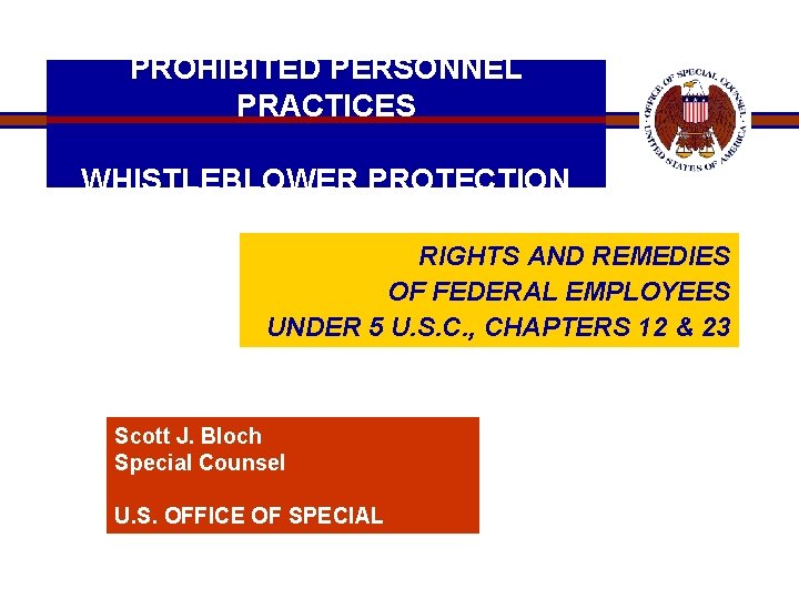 PROHIBITED PERSONNEL PRACTICES WHISTLEBLOWER PROTECTION RIGHTS AND REMEDIES