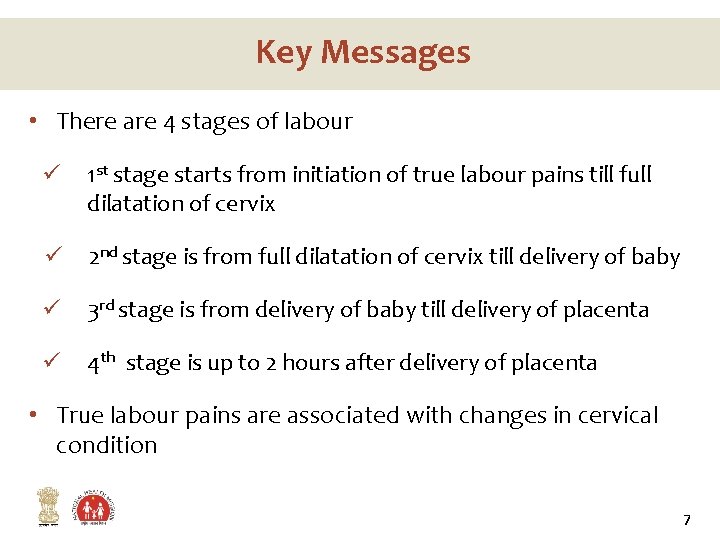 Stages of Labour Learning objectives By the end