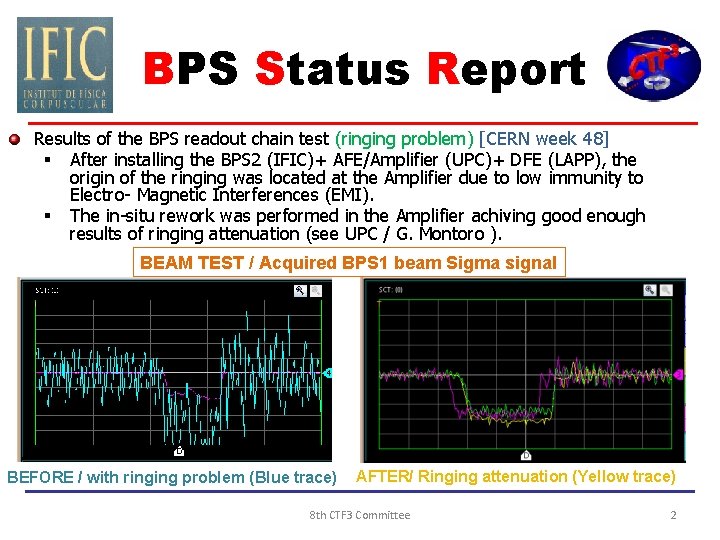BPS Status Report Startup of 15 BPS series