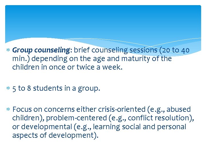 ROLE AND FUNCTION OF COUNSELING GUIDANCE TEAM Counselors