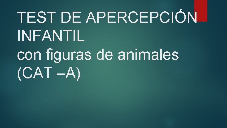 TEST DE APERCEPCIN INFANTIL con figuras de animales