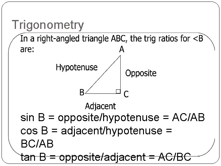 MAP 4 C 1 Trigonometry PreAmble and Review