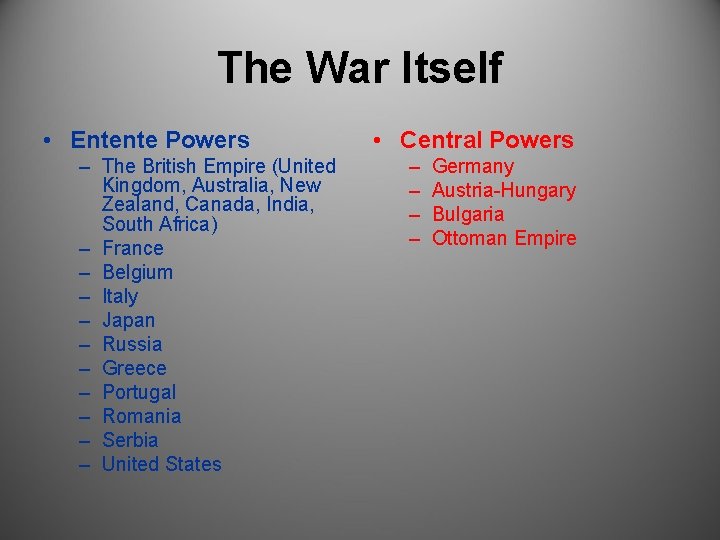 World War I and the Birth of Modernism